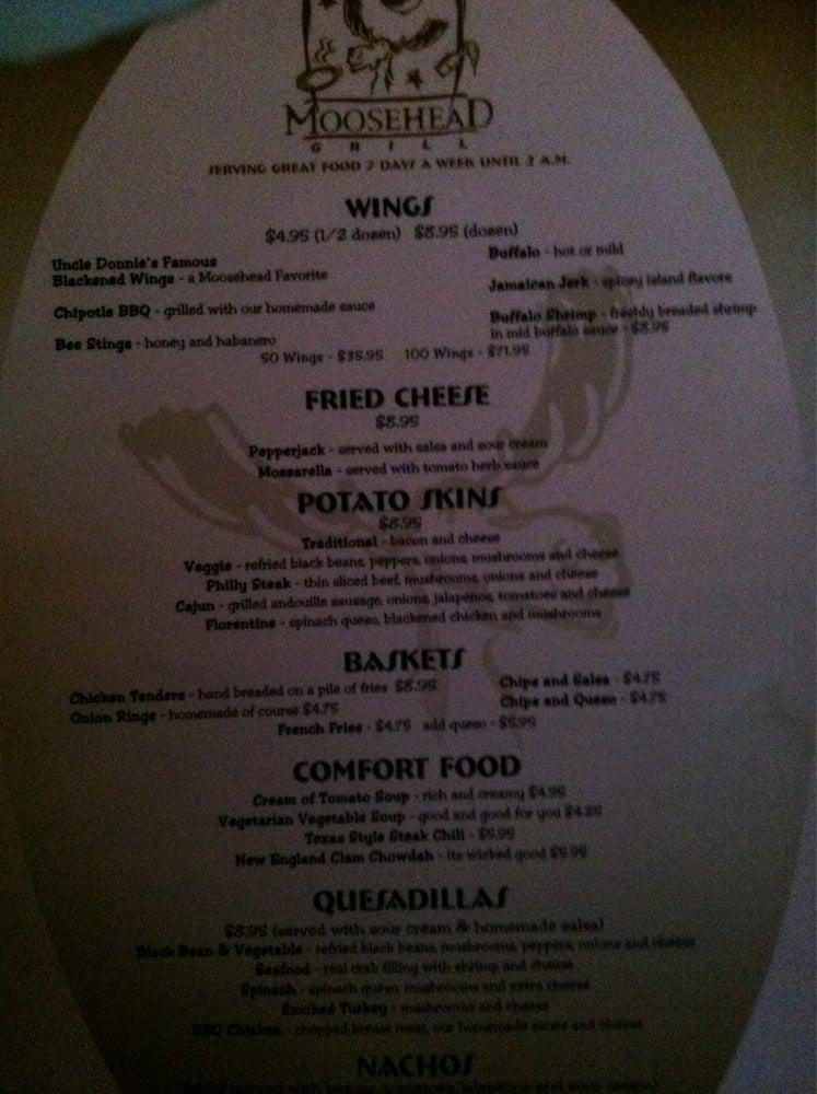 Menu at Moosehead Grill pub & bar, Charlotte