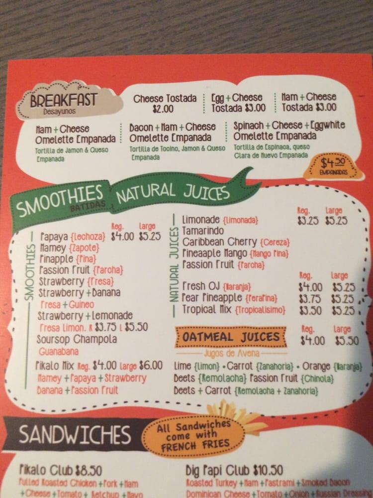 Menu at Pikalo JP restaurant, Boston, 360 Centre St