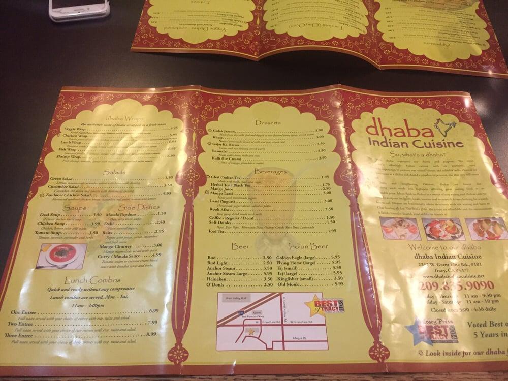 Menu at Dhaba Indian Cuisine restaurant, Tracy, W Grant Line Rd #101