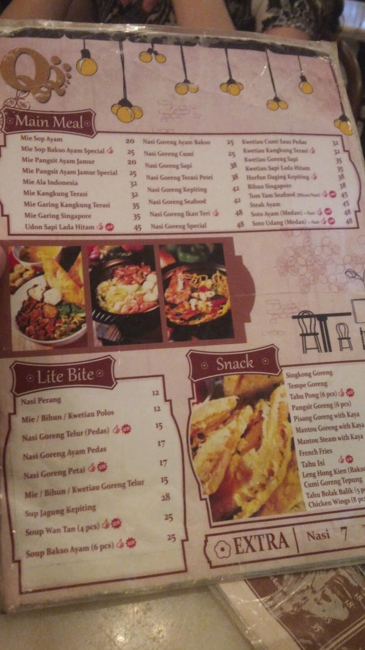 Menu at QQ Kopitiam restaurant, Jakarta, Mal Kelapa Gading 5