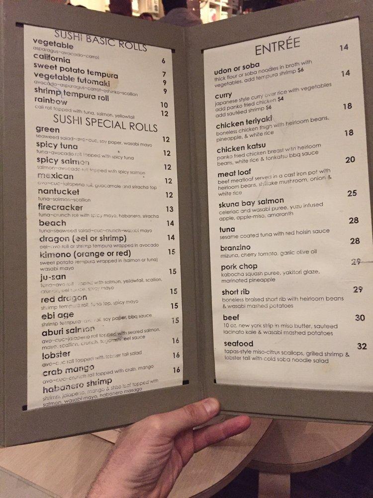 Menu at Taka restaurant, Asbury Park