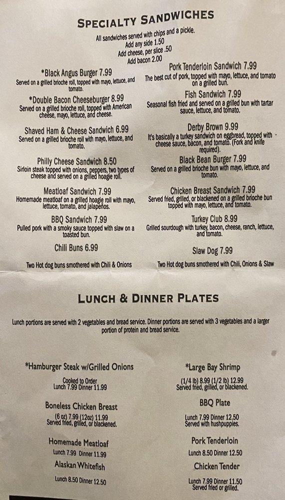 Menu at Damascus Diner cafe, Damascus