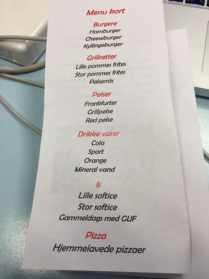 Menu at Grill huset restaurant, Bornholm