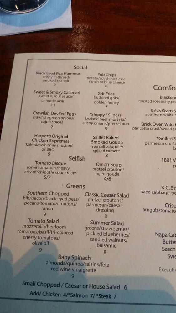 Menu at 1801 Grille pub & bar, Columbia