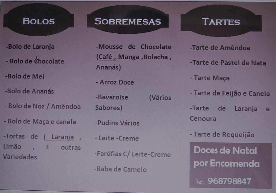 Menu at A Marmita-comida para Fora restaurant, Montargil