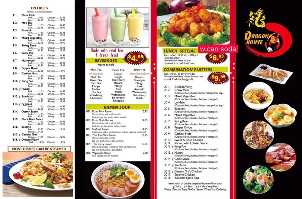 Menu at Dragon House Asian Station restaurant, Franklin Lakes