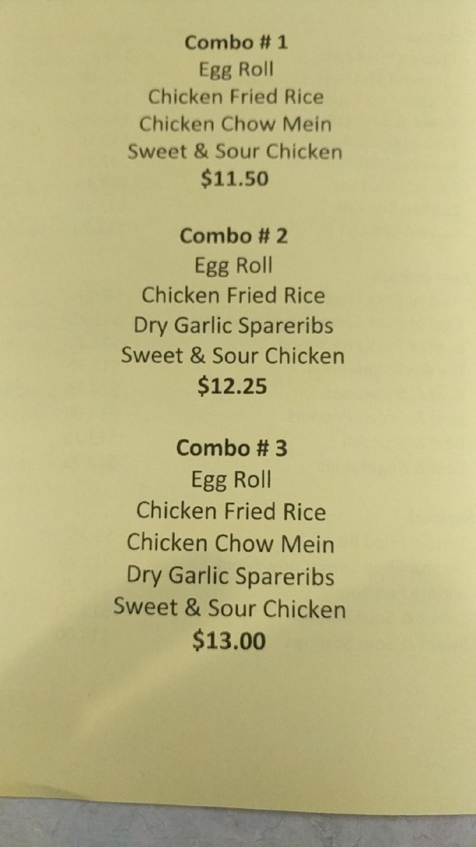 Menu at Golden Wok Take Out restaurant, Saint John