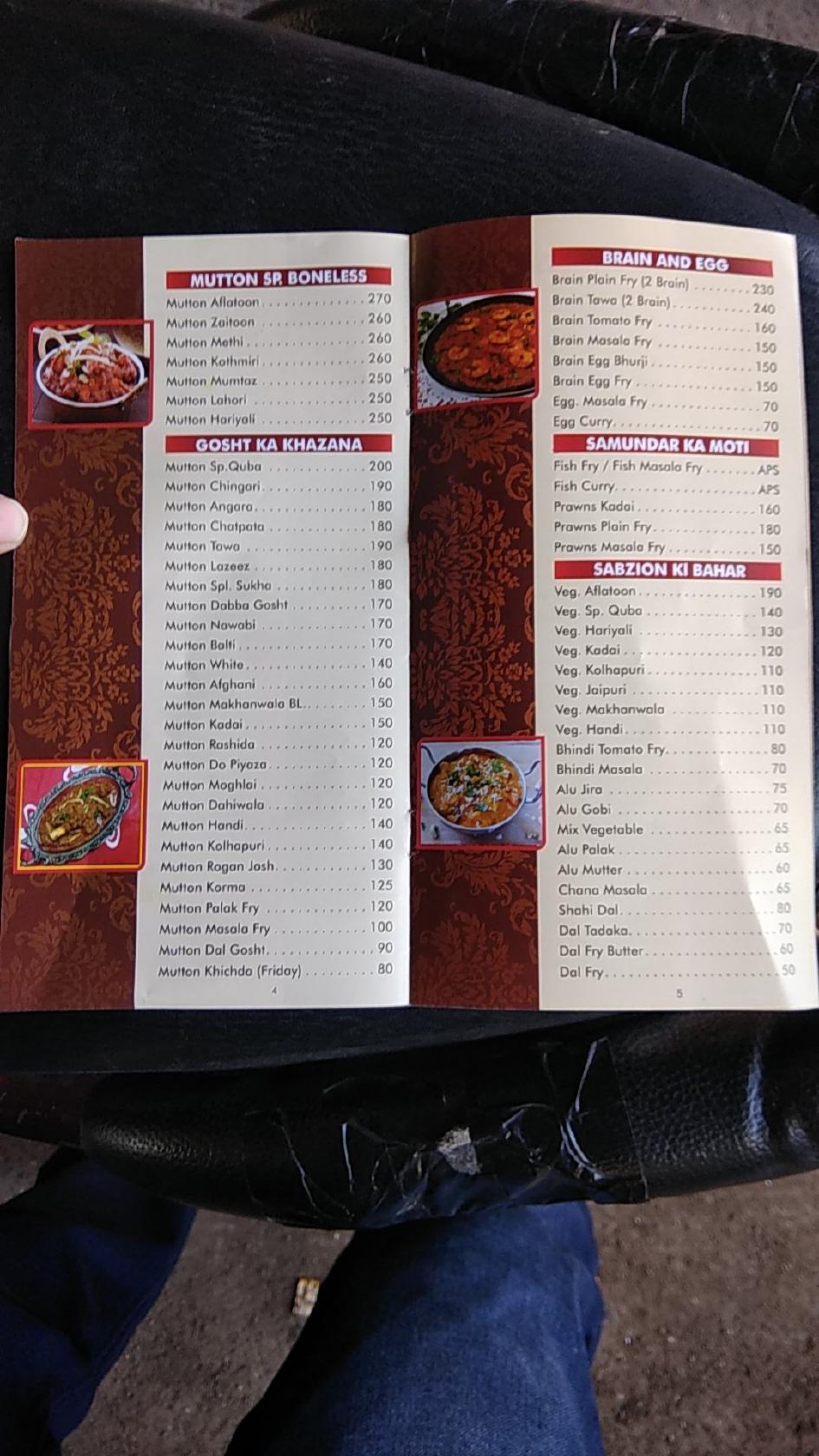 Menu at cafe quba, Mumbai