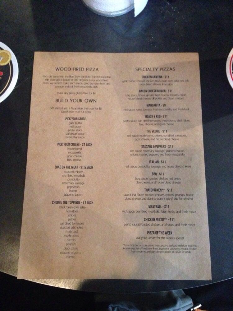 Menu at Blue Skye Brewery and Eats pub & bar, Salina
