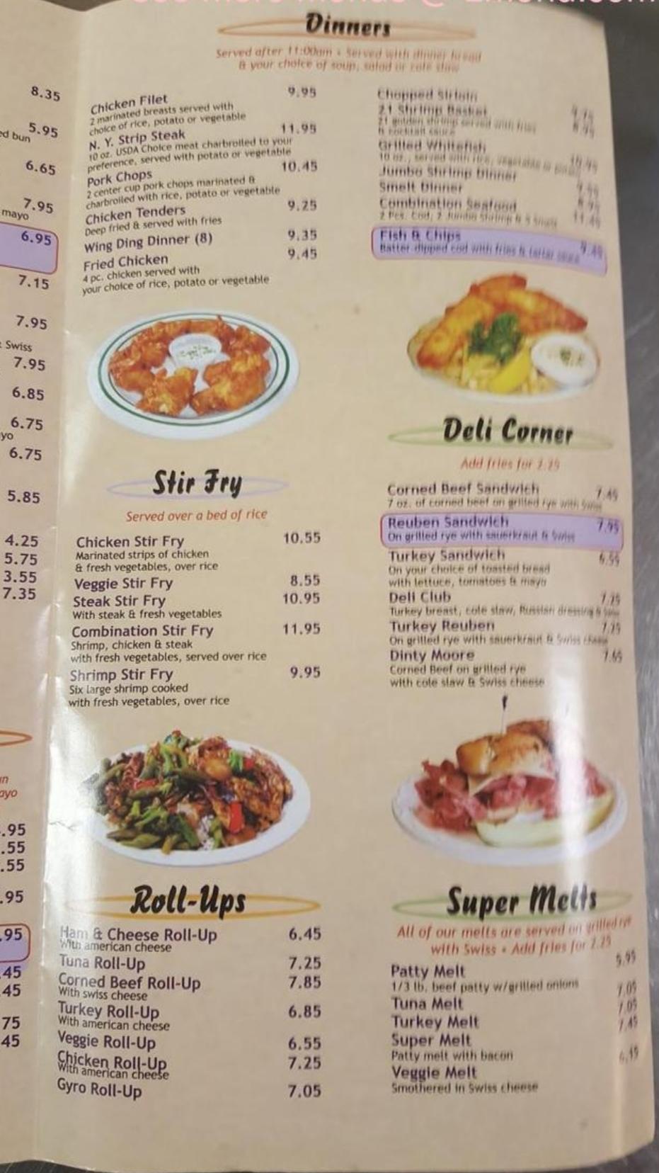 Menu at Olympic Grill restaurant, Detroit, 119 W Warren Ave