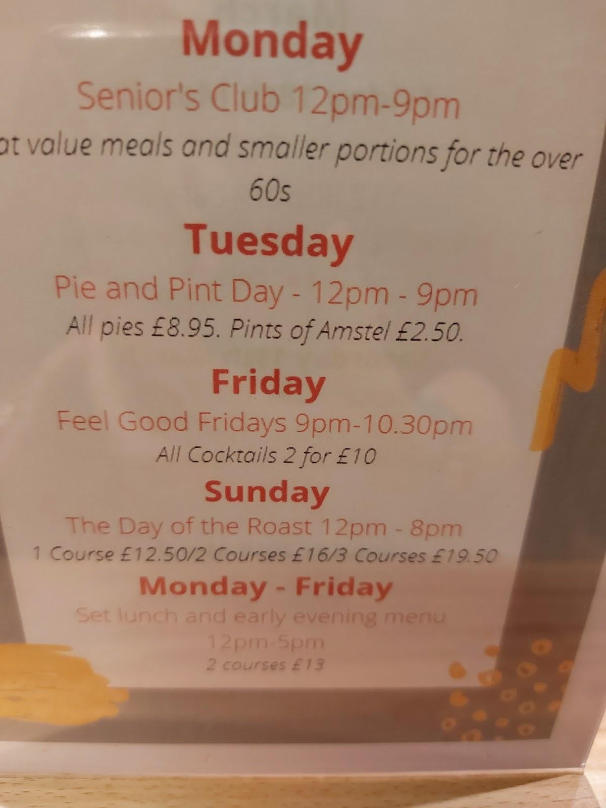 Menu at The New Inn pub & bar, Sheffield