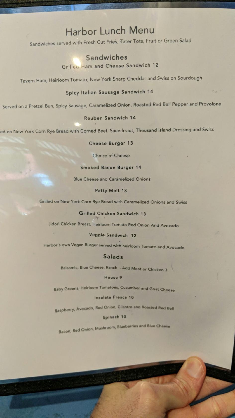 Menu at Harbor Breakfast restaurant, San Diego