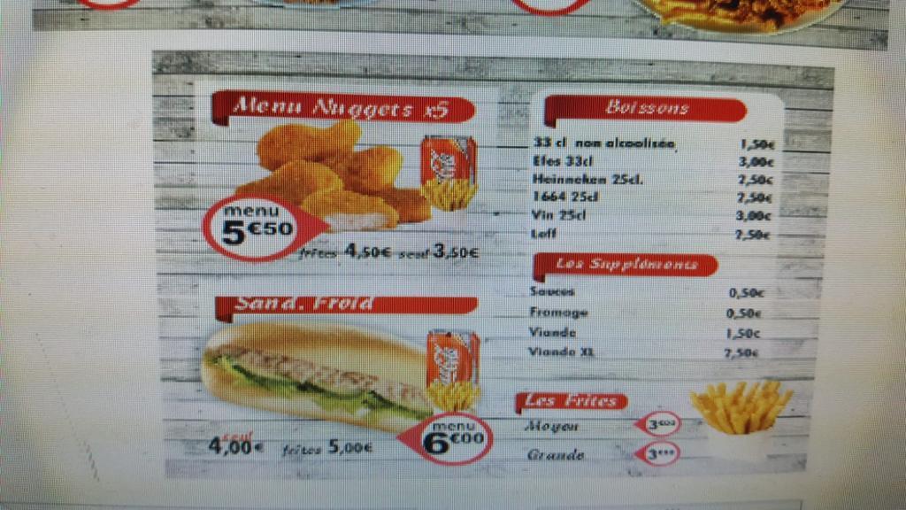 Menu au Kebab efes restaurant, Hénin-Beaumont