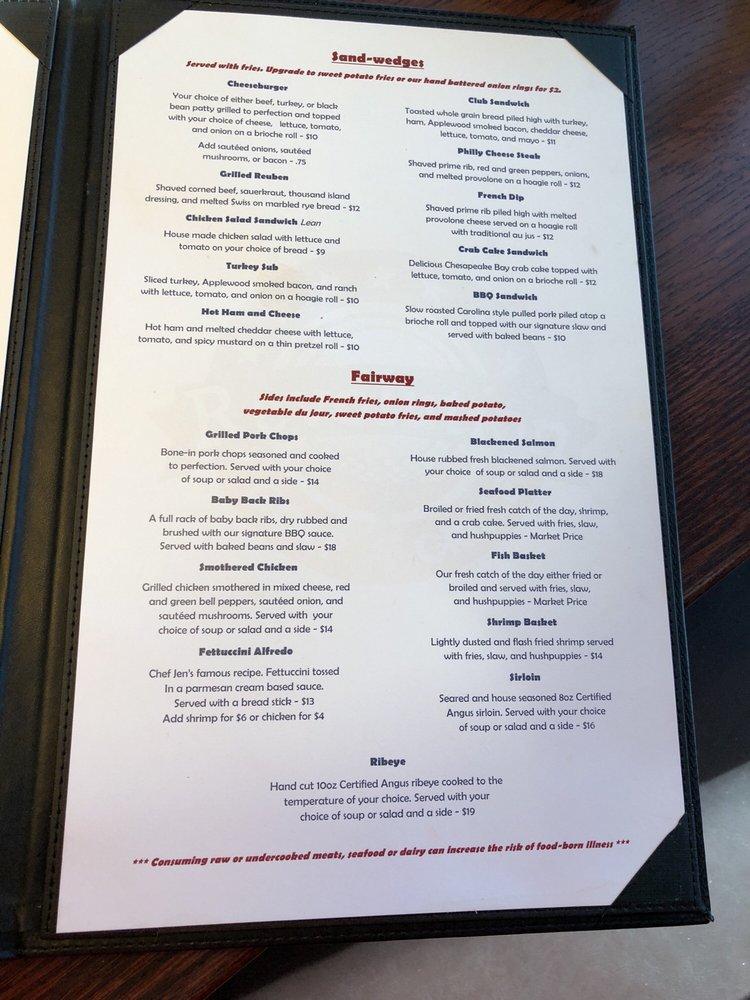 Menu at Revolution Golf and Grille pub & bar, Williamsburg