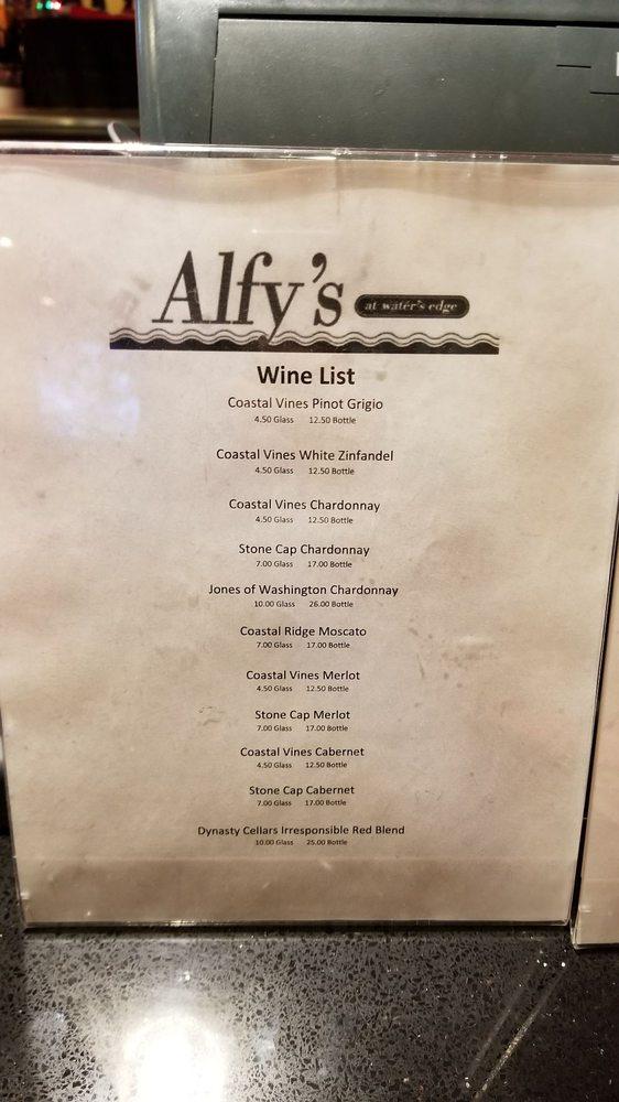Carta de pizzería Alfy's Pizza at Water's Edge, Oak Harbor