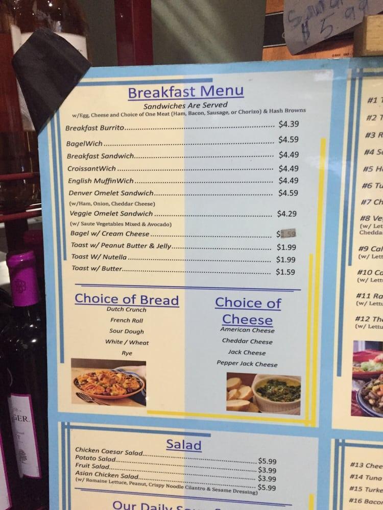 Menu at Sunny Oaks Valero Gas & Deli, Campbell