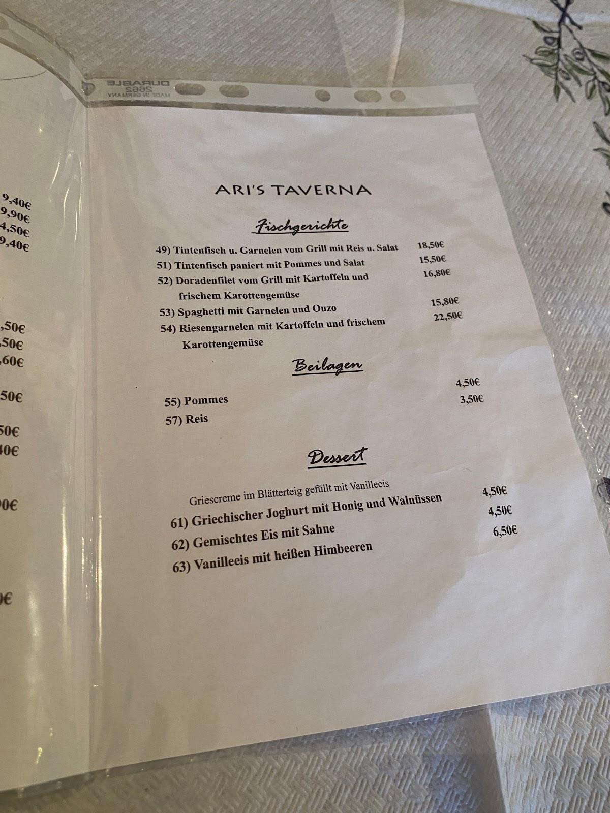 Speisekarte von Aris Taverne pub & Bar, Penzberg