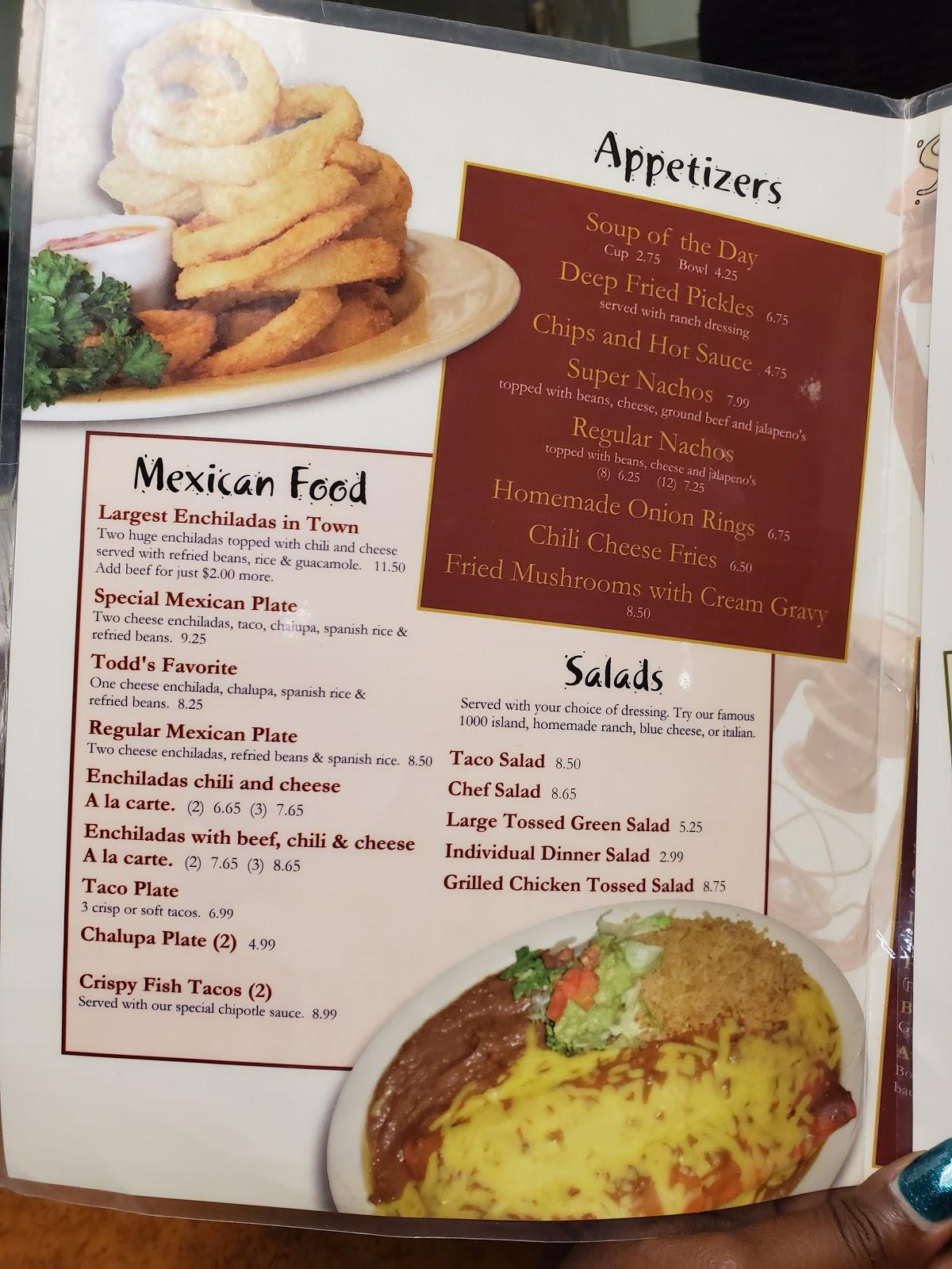 Menu at Bud Jones Restaurant, San Antonio