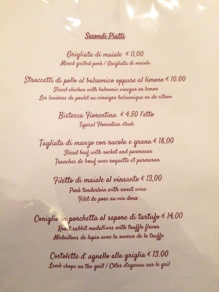 Menu da Ristorante Il Castello, Certaldo