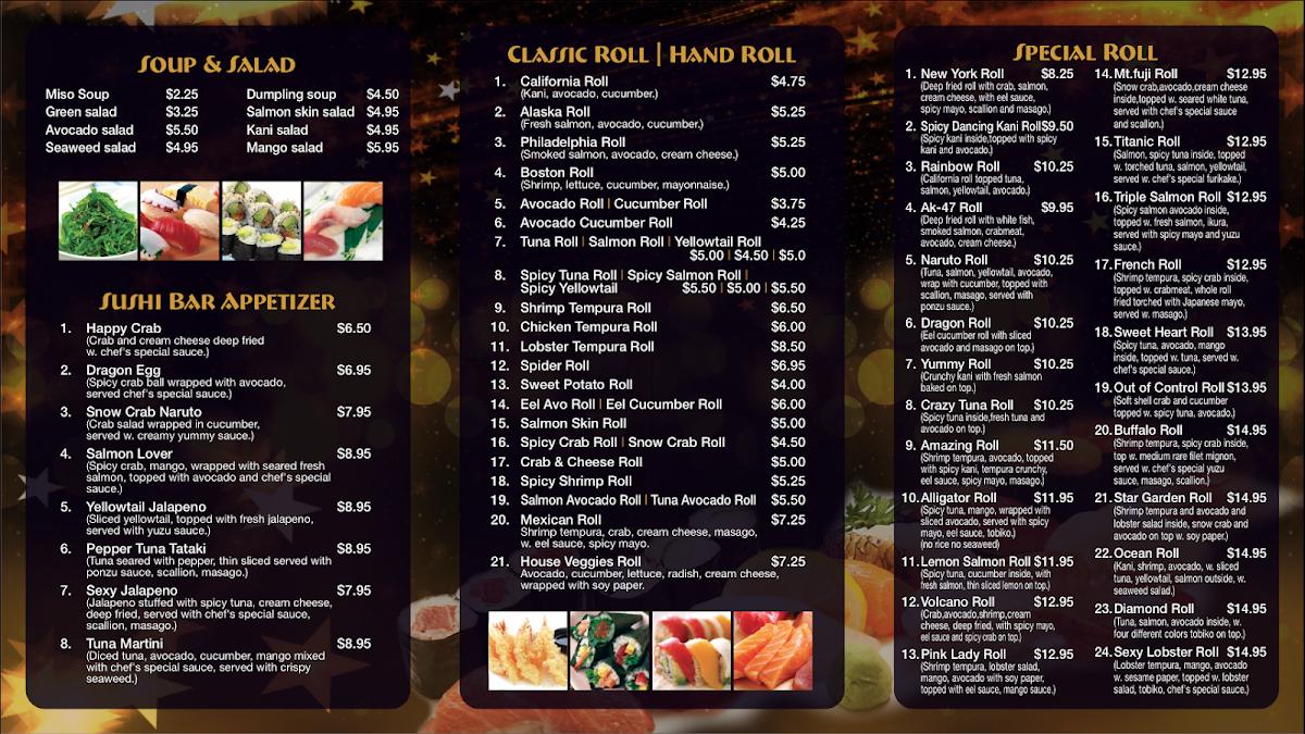 Menu at Star Garden restaurant, Cheektowaga