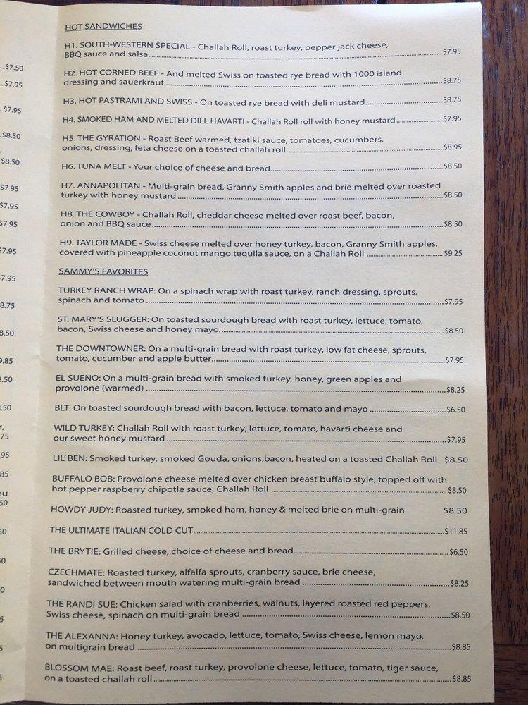 Menu at The Big Cheese, Annapolis