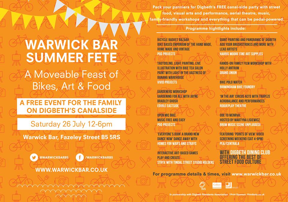 Menu at Warwick Bar, Birmingham, Fazeley St