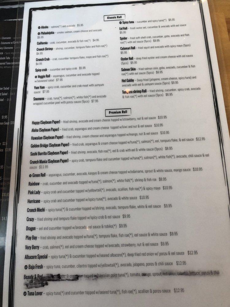 Menu at Maru Sushi & Grill - East Nashville restaurant, Nashville