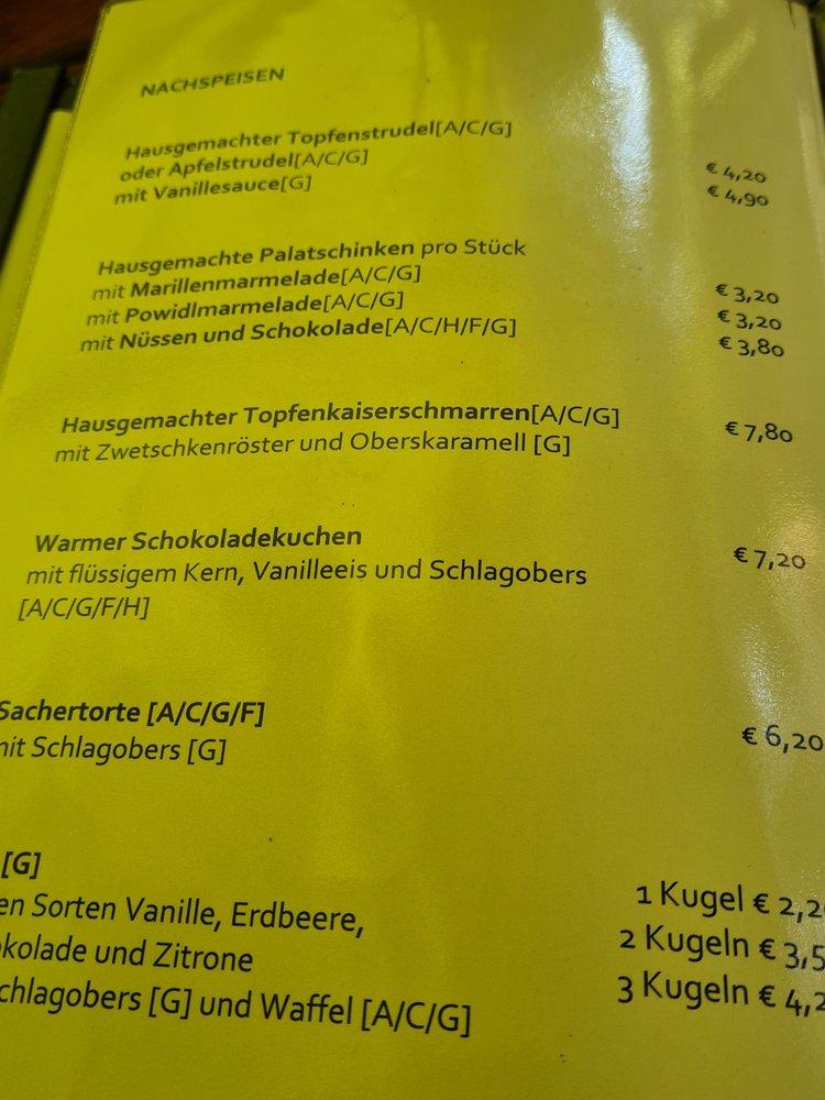 Speisekarte von Klein Steiermark restaurant, Wien