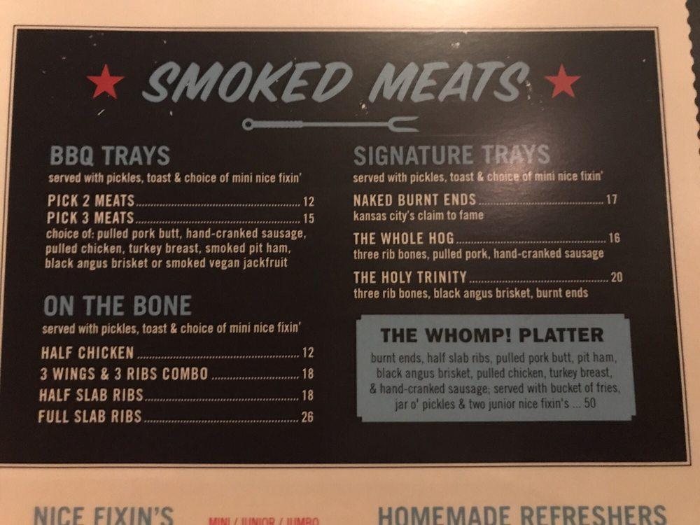 Menu at Char Bar, Kansas City