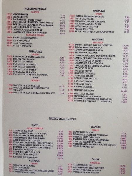 Menu at Restaurant Era Plaça, Viella, Plaça dera Glèisa