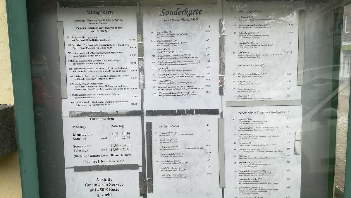 Speisekarte von Ragusa restaurant, Krefeld