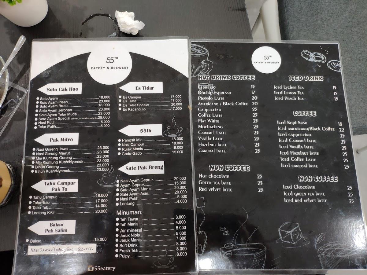 Menu at 55th Eatery & Brewery restaurant, Surabaya