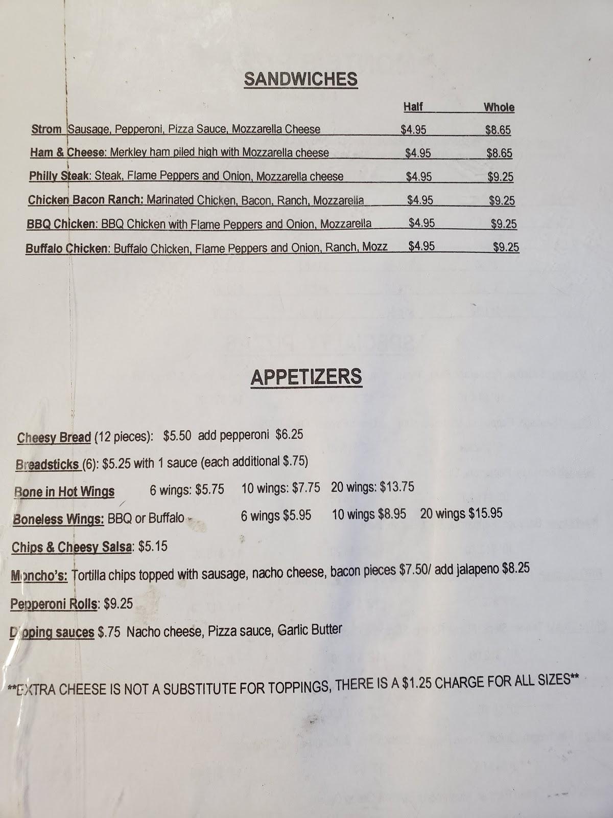 Menu at Monte's Pizza pizzeria, Jasper, IN-56