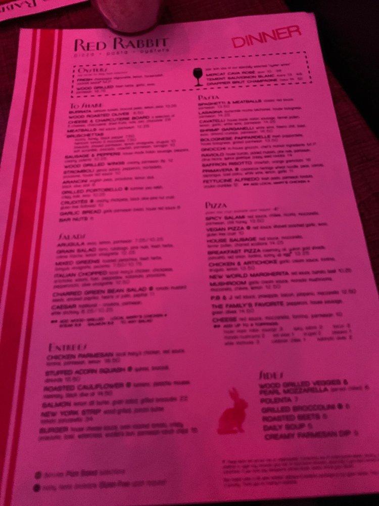 Menu at Red Rabbit St. Paul restaurant, Saint Paul