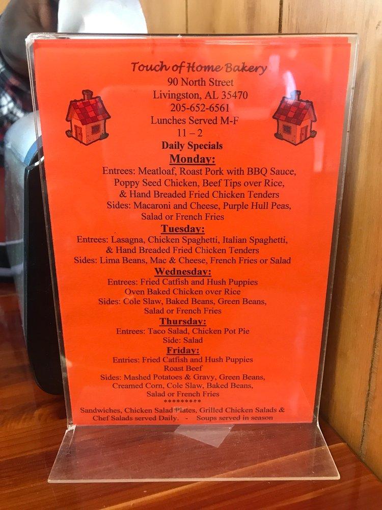 Menu at Touch of Home Bakery, Livingston