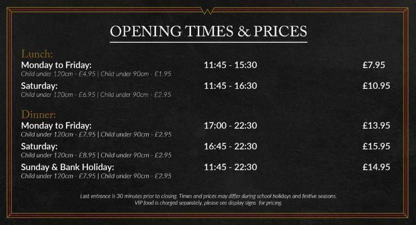 Menu at W2 World Buffet Restaurant, Middlesbrough