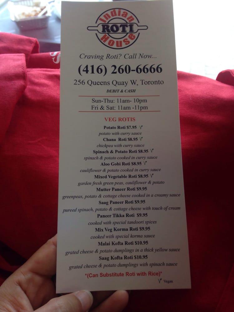 Menu at Indian Roti House Indian Dosa House restaurant, Toronto, 256 ...
