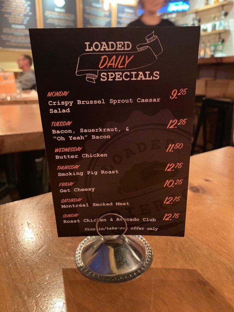 Menu at Loaded Pierogi pub & bar, Hamilton