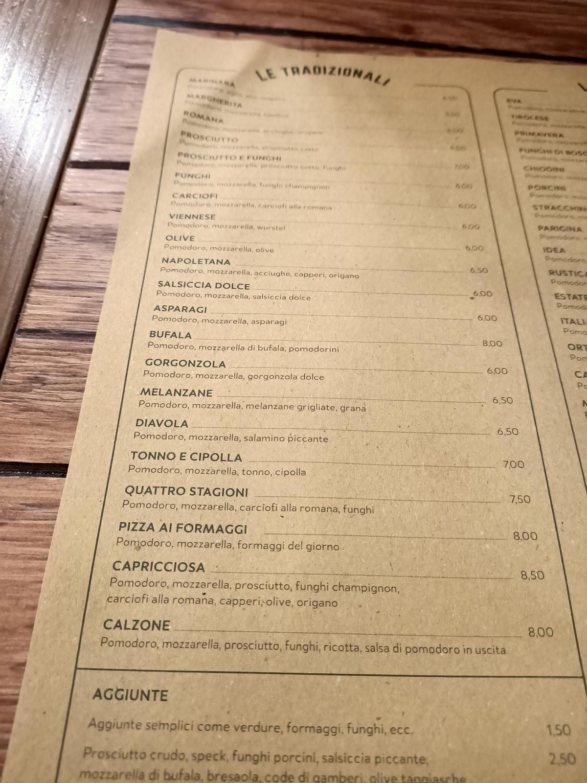 Menu da Le Reginelle a S. Michele - Pizzeria e Trattoria, Verona