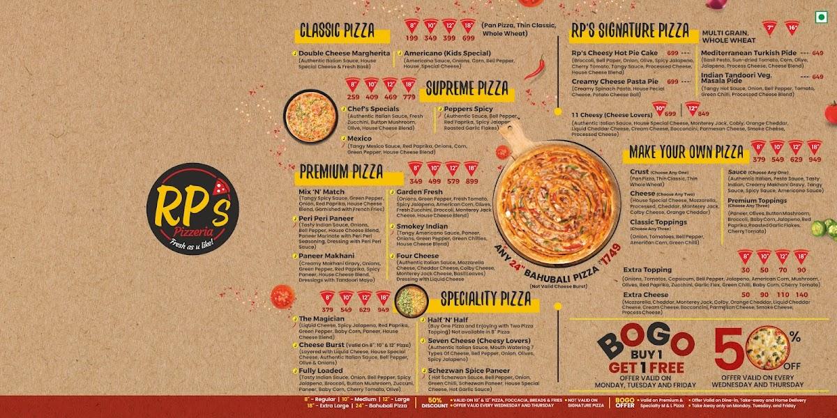 Menu at RP's Pizzeria SBR & i Contrast Ice Cream & Thick Shake, Ahmedabad