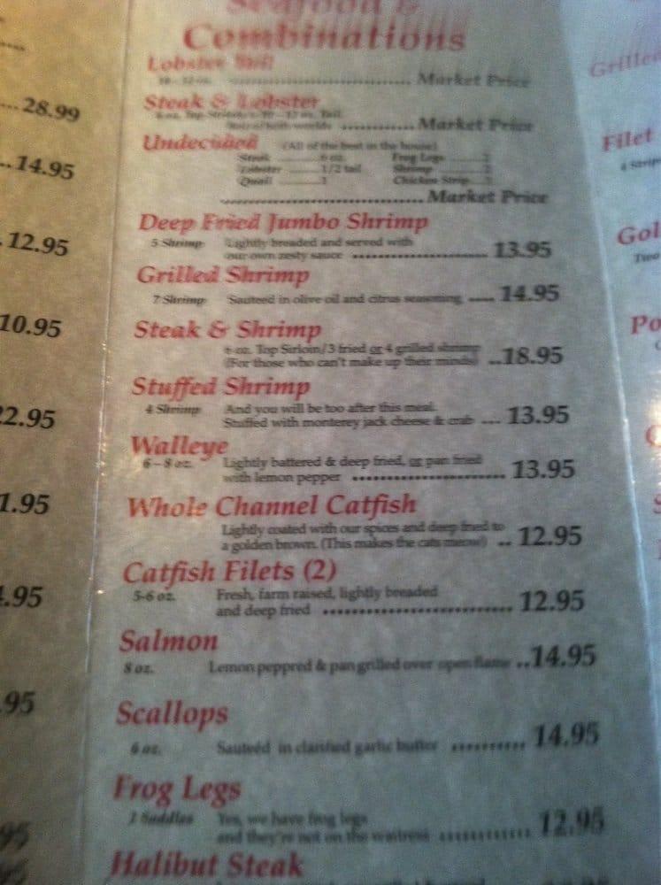 Menu at Steak Inn steakhouse, Shell Knob, Waters Edge Dr