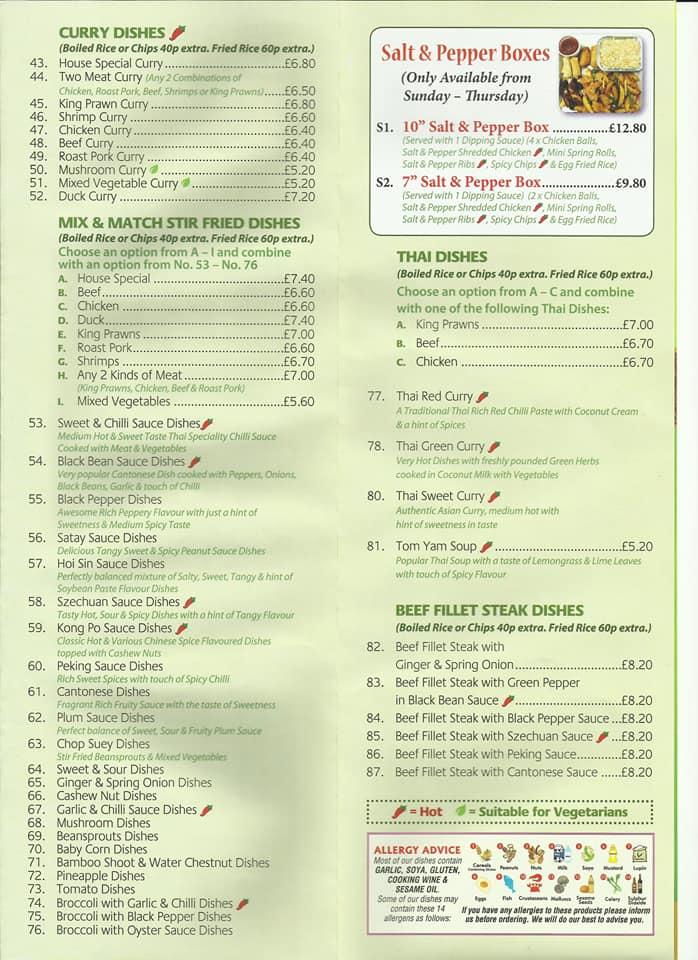 Menu at Premier Takeaway fast food, Morpeth