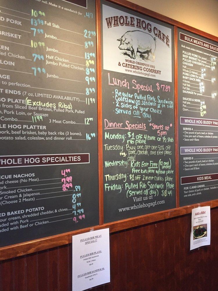 Menu at Whole Hog Café BBQ, Springfield, N Glenstone Ave
