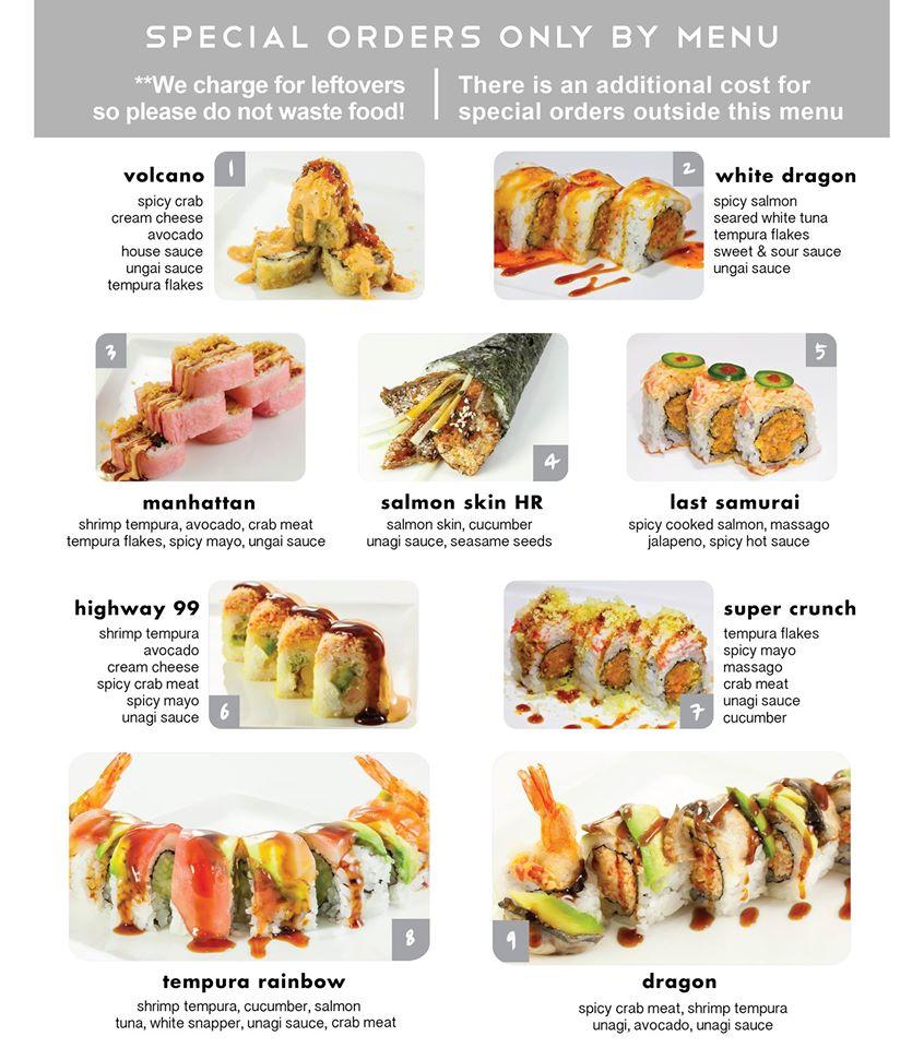 Menu at Kobe Sushi Buffet restaurant, Modesto, McHenry Ave