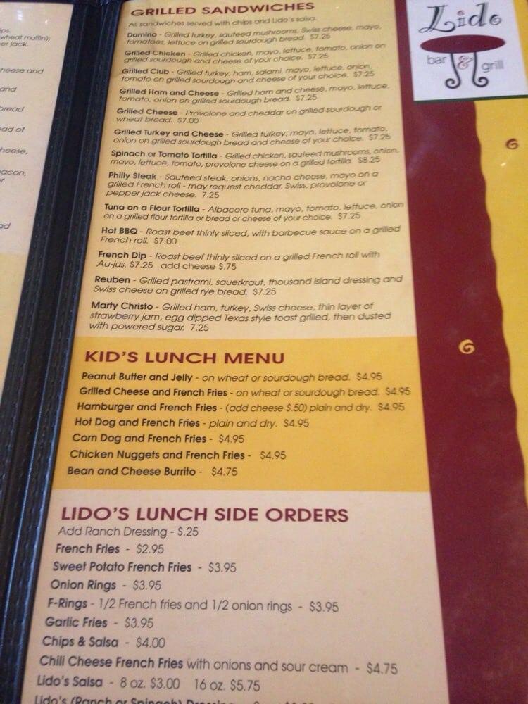 Menu at Lido Café and Bakery, Carmichael, Fair Oaks Blvd