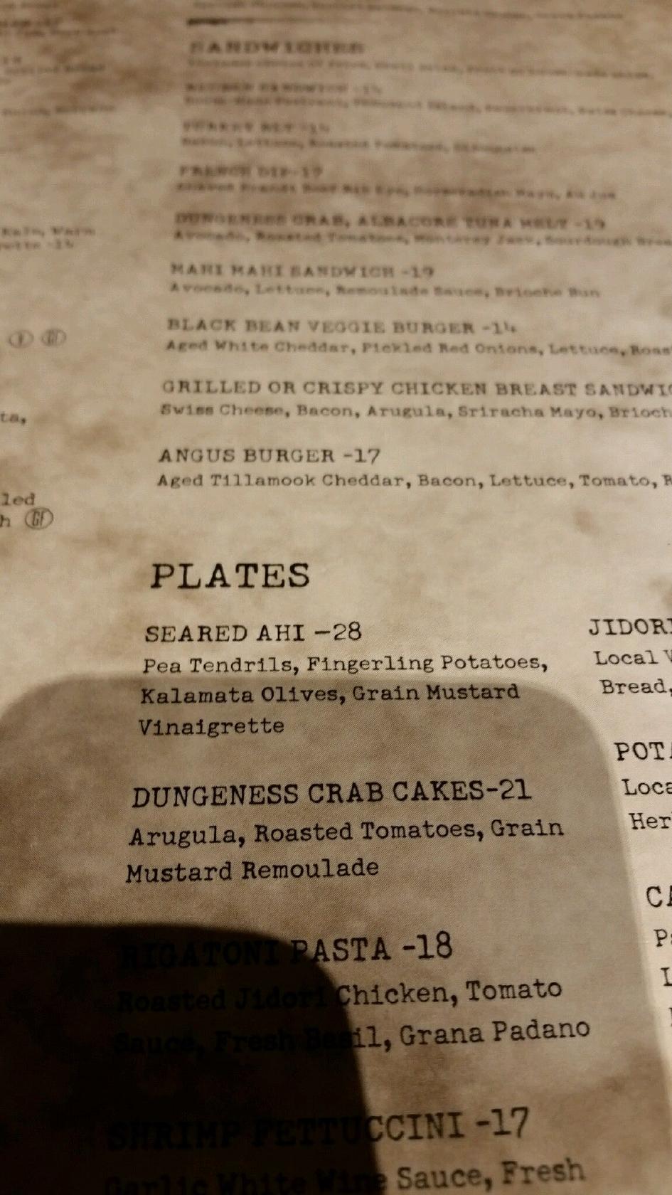 Menu at Marina Kitchen Restaurant & Bar, San Diego