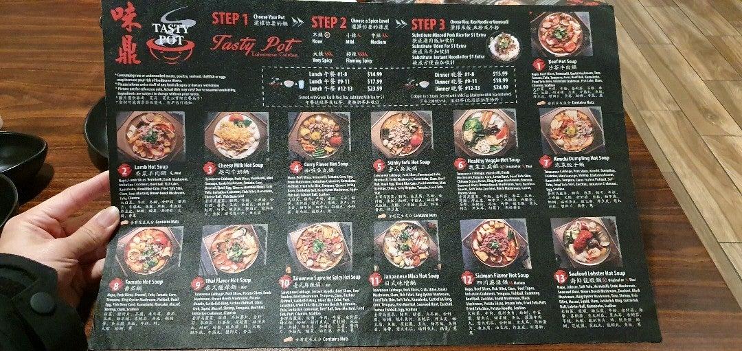 Menu at Tasty Pot Taiwanese Restaurant 味鼎, Richmond Hill