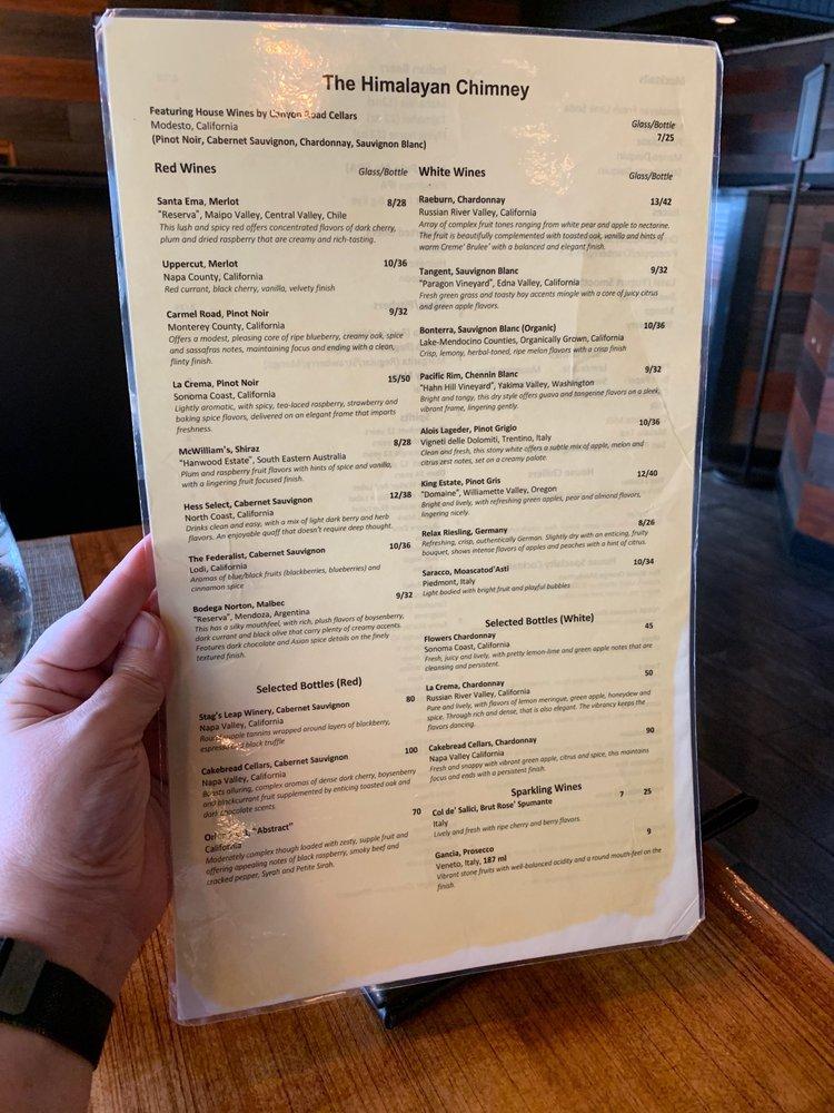 Menu at The Himalayan Chimney pub & bar, Champaign