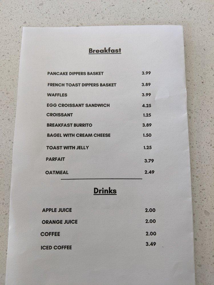 Menu at The Owl's Nest Cafe, Joshua