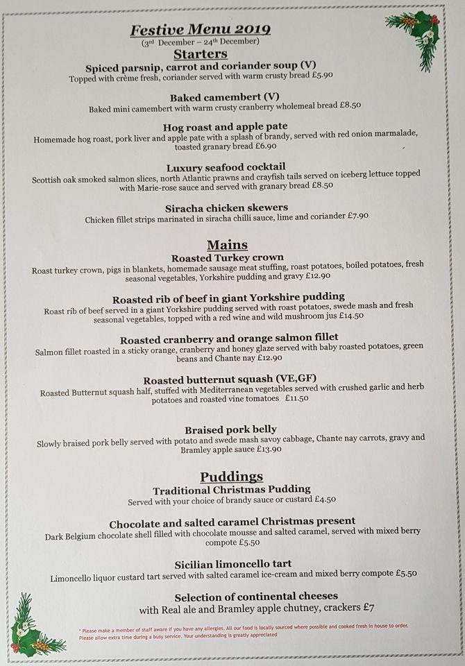 Menu at The Wheatsheaf & Pigeon pub & bar, Stanwell